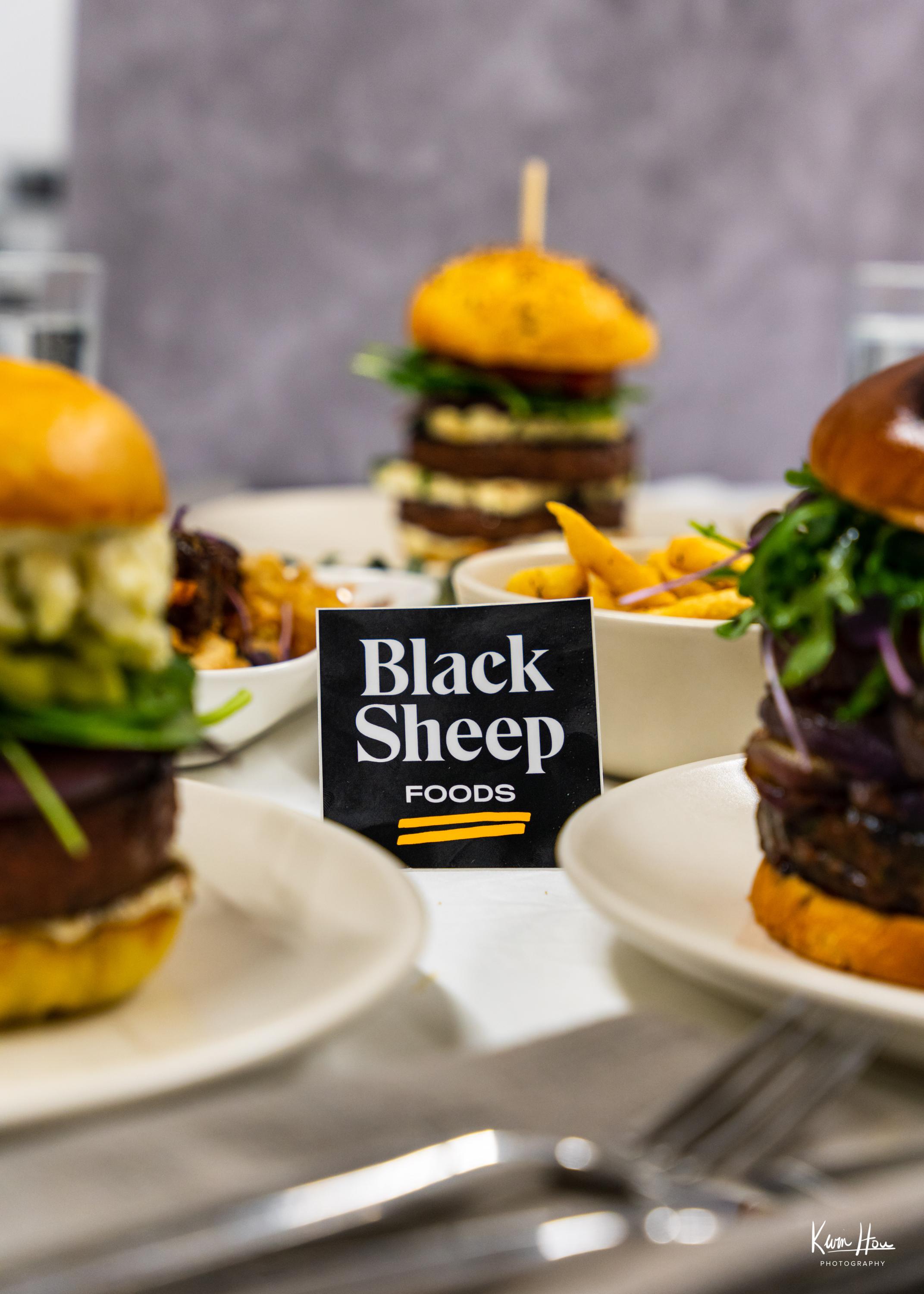 Black Sheep Logo with Food Spread | Kevin Hou Photography